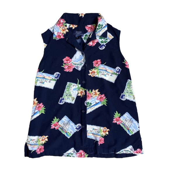 Vintage | Tops | Vintage Postage Stamp Tank Top | Poshmark
